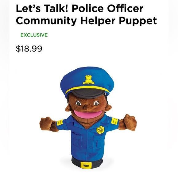 Lakeshore | Toys | Lets Talk Police Officer Community Helper Puppet ...